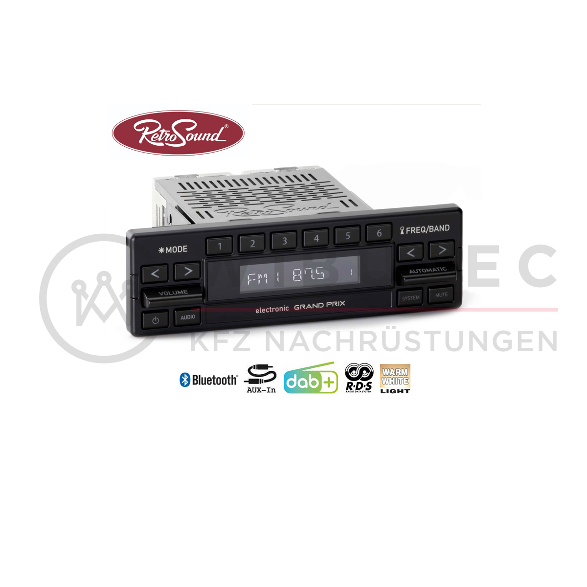 RETROSOUND "MOTOR-1DAB-1" DAB+ Komplett-Set "Grand Prix" mit Bluetoot ...